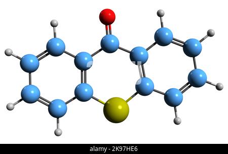 3D image of Xanthone skeletal formula - molecular chemical structure of ...