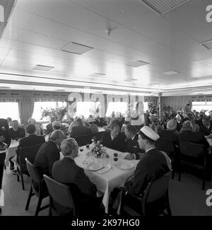 King's couple on board M/S Trelleborg Queen Louise MountBatten Stock ...