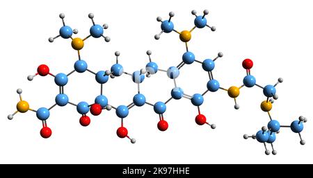 3D image of Tetracycline skeletal formula - molecular chemical ...