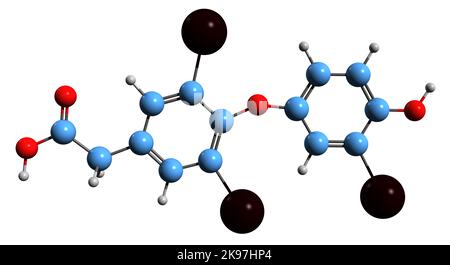 3D image of Thyroid-stimulating hormone skeletal formula - molecular ...