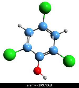 3D image of Phenol skeletal formula - molecular chemical structure of ...