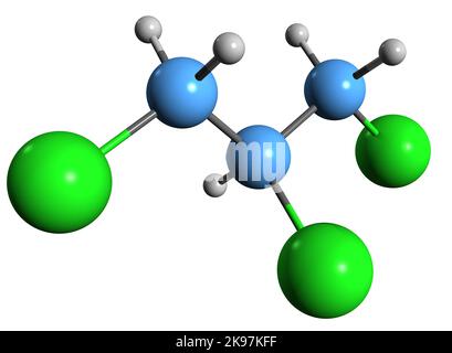 3D image of Epichlorohydrin skeletal formula - molecular chemical ...