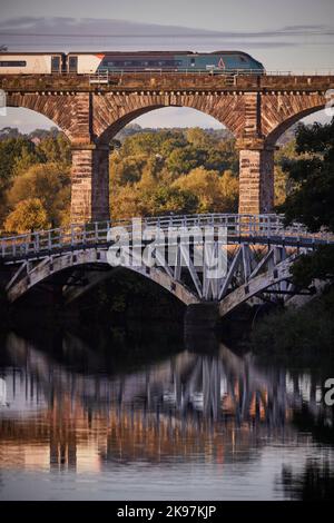 Grade II* listed Dutton Viaduct West Coast Main Line River Weaver and ...