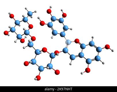 3D image of Delphinidin skeletal formula - molecular chemical structure ...