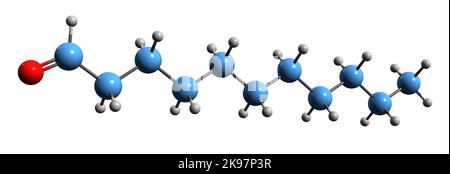 3D image of Decene skeletal formula - molecular chemical structure of ...
