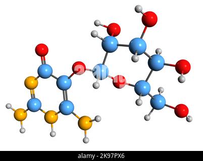 3D image of Glucose 6-phosphate skeletal formula - molecular chemical ...