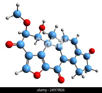 3D image of Furan skeletal formula - molecular chemical structure of ...