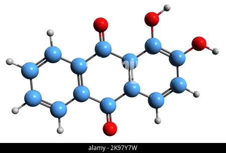 3D image of Alizarin Red S skeletal formula - molecular chemical ...