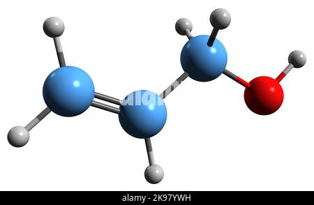 3D image of Vinyl alcohol skeletal formula - molecular chemical ...