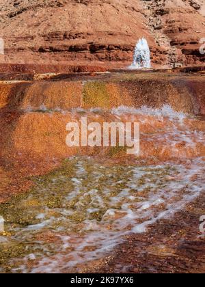 Crystal Geyser, a carbon dioxide-powered, cold water geyser near Green ...
