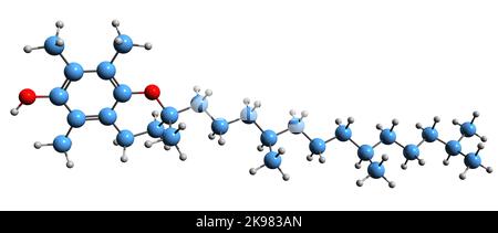 3D image of Chromane skeletal formula - molecular chemical structure of ...