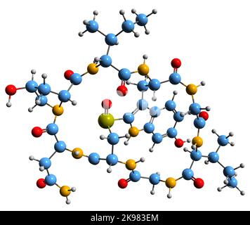 3D image of alpha-Amanitin skeletal formula - molecular chemical ...