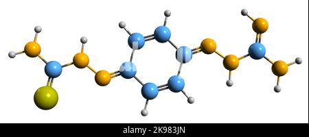 3D image of Benzoquinone skeletal formula - molecular chemical ...