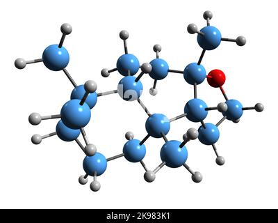 3D image of Sclareol skeletal formula - molecular chemical structure of ...