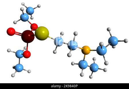 3D image of nerve agent VX skeletal formula - molecular chemical ...