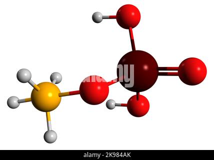 3D image of Phosphoric acid skeletal formula - molecular chemical ...