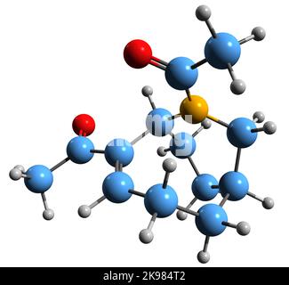 3D image of Anatoxin-a s skeletal formula - molecular chemical ...