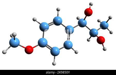 3D image of anetoglycol skeletal formula - molecular chemical structure ...