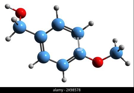 3D image of 4-Anisaldehyde skeletal formula - molecular chemical ...