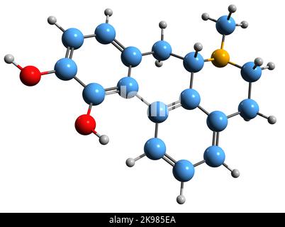 3D image of Heroin skeletal formula - molecular chemical structure of ...