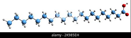 3D image of Arachidonic acid skeletal formula - molecular chemical ...