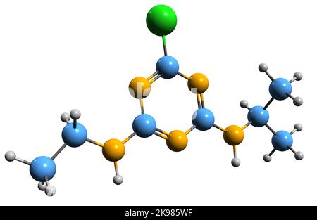 3D image of Triazine skeletal formula - molecular chemical structure of ...