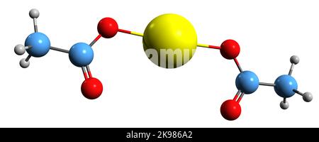 3D image of Calcium acetate skeletal formula - molecular chemical ...