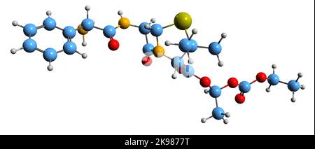 3D image of Penicillin skeletal formula - molecular chemical structure ...