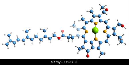 3D image of Bacteriochlorophyll c skeletal formula - molecular chemical ...