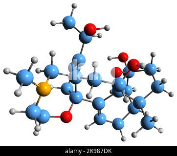 3D image of Batrachotoxin skeletal formula - molecular chemical ...