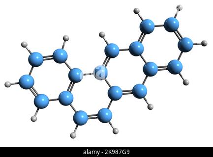 3D image of Benzanthracene skeletal formula - molecular chemical ...