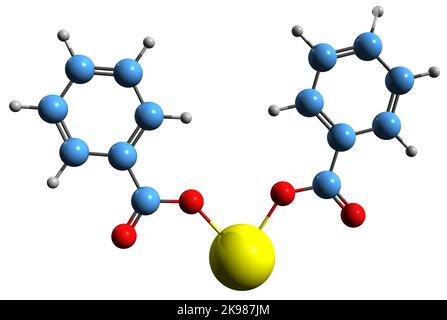 3D image of Benzoic acid skeletal formula - molecular chemical ...