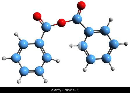 3D image of Benzoic acid skeletal formula - molecular chemical ...
