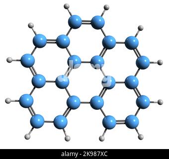 3D image of Perylene skeletal formula - molecular chemical structure of ...