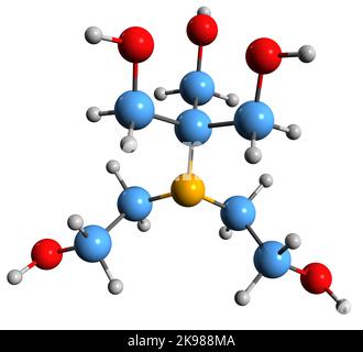 3D image of Tris buffer skeletal formula - molecular chemical structure ...