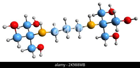 3D image of Tris buffer skeletal formula - molecular chemical structure ...