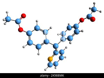 3D image of Phenolphthalein skeletal formula - molecular chemical ...
