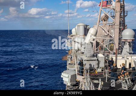 PHILIPPINE SEA (Oct. 25, 2022) Sailors prepare to conduct a PACFIRE ...