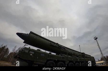 A Yars intercontinental ballistic missile is test-fired as part of ...