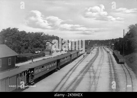 The railway station in Rimbo Stock Photo - Alamy