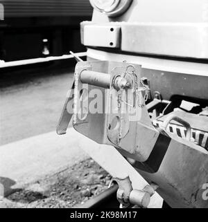 Coupling device between motor carriage and locomotive Stock Photo - Alamy