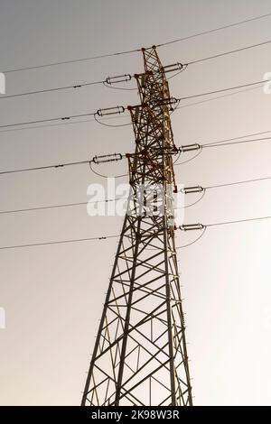 high voltage post in twilight time Stock Photo - Alamy