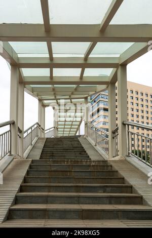 Flight of Stairs to a Modern Pedestrian Bridge Stock Photo - Alamy
