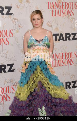 Alice Englert attends the Dangerous Liaisons premiere at Cipriani Wall ...