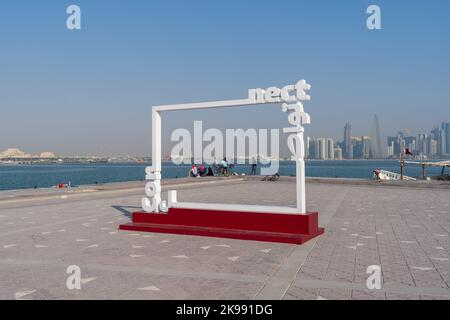 A frame sculpture located in Doha corniche in conjunction with the ...
