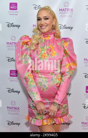 Gwen Stefani attends the 2022 Matrix Awards at The Ziegfeld Ballroom on ...