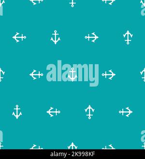 Anchor Icon Seamless Pattern, Flat Vector Art Illustration Stock Vector ...