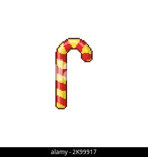 Christmas lollipop pixel art. candy stick 8 bit Stock Vector Image ...