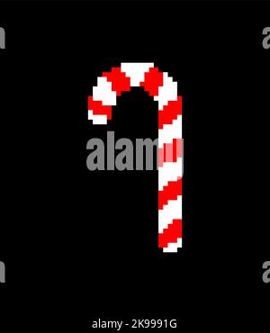 Christmas lollipop pixel art. candy stick 8 bit Stock Vector Image ...