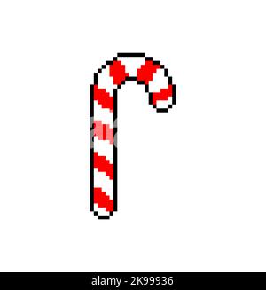 Christmas lollipop pixel art. candy stick 8 bit Stock Vector Image ...
